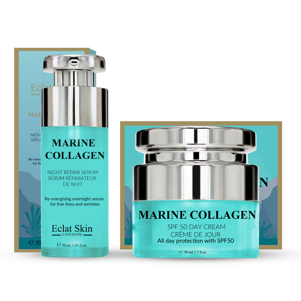 Marine Collagen SPF50 Day Cream 50ml + Marine Collagen Night Repair Se ...